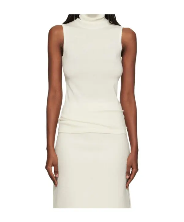 Arch4 Ribbed Knit Turtleneck Sleeveless Top