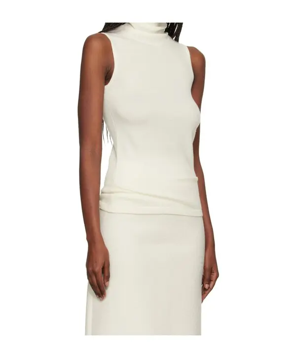 Arch4 Ribbed Knit Turtleneck Sleeveless Top