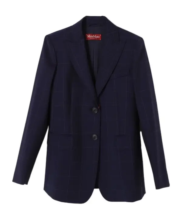 Max Mara Checked Long-sleeved Suit Coat