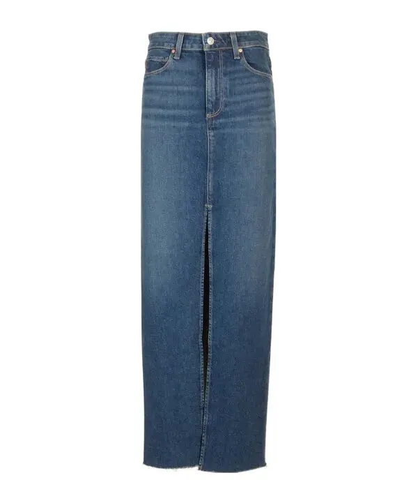 Paige Maxi Denim Skirt With Front Slit