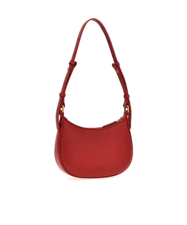 Pinko Half Moon Mini Shoulder Bag With Signature Buckle - Red