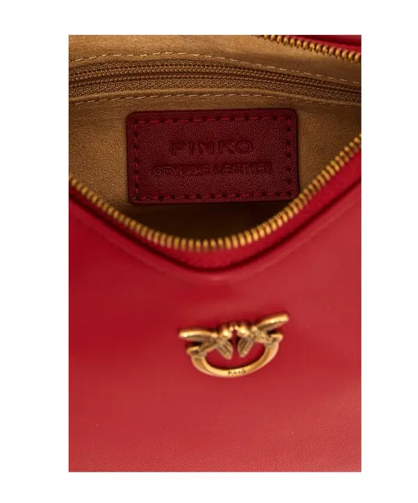 Pinko Half Moon Mini Shoulder Bag With Signature Buckle - Red