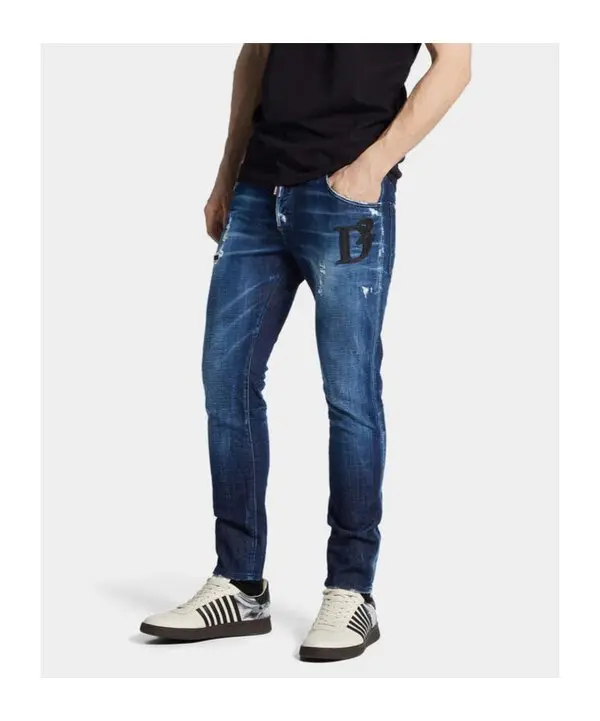 Dsquared2 Distressed Slim-fit Jeans - Blue