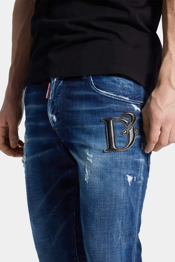 Dsquared2 Distressed Slim-fit Jeans - Blue