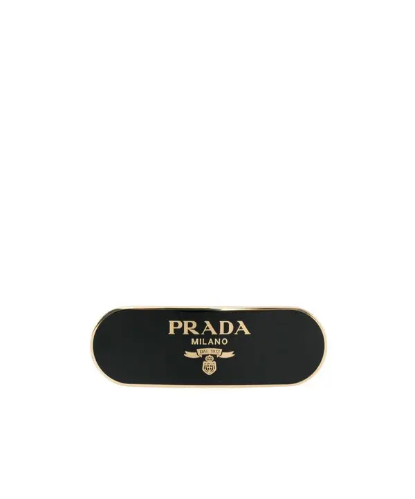 Prada Logo Barrette - Black