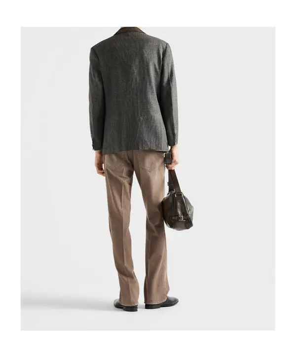 Prada Five-pocket Washed Denim Jeans With Ironed Pleats - Brown