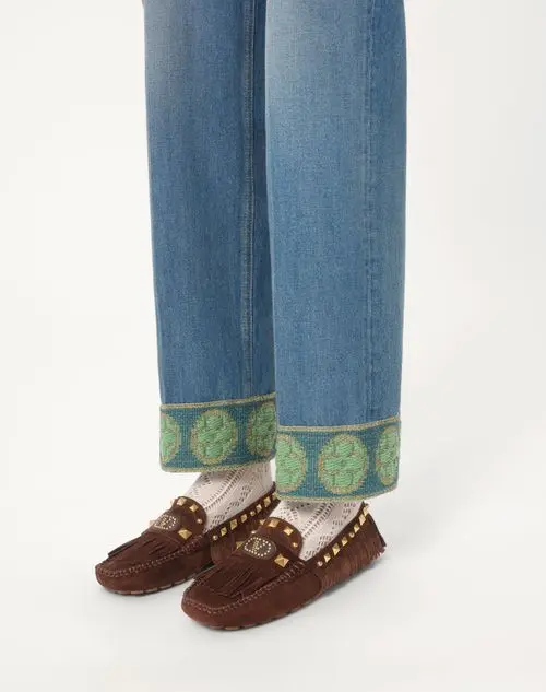 Valentino Garavani Rockstud Square Toe Loafers - Fondant
