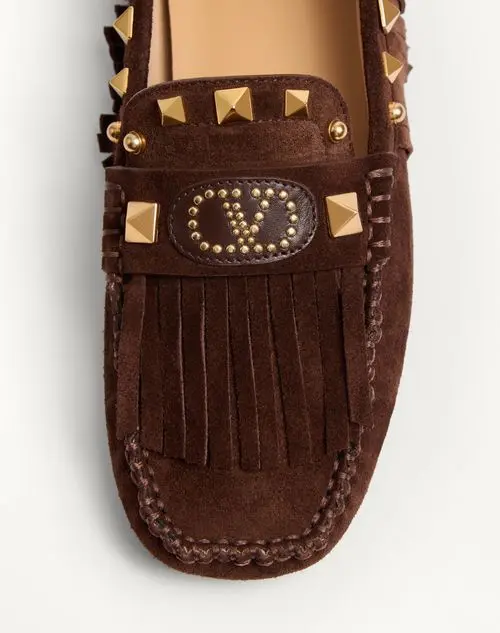 Valentino Garavani Rockstud Square Toe Loafers - Fondant
