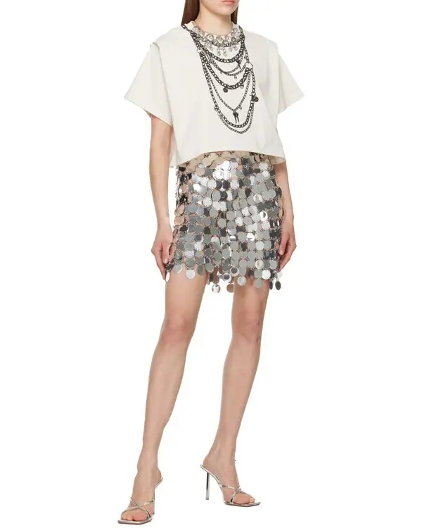 Rabanne Asymmetric Circular-disc Mini Skirt - Gray