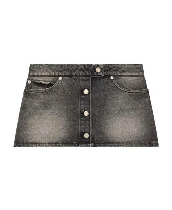 COURREGES Denim Trucker Mini Skirt