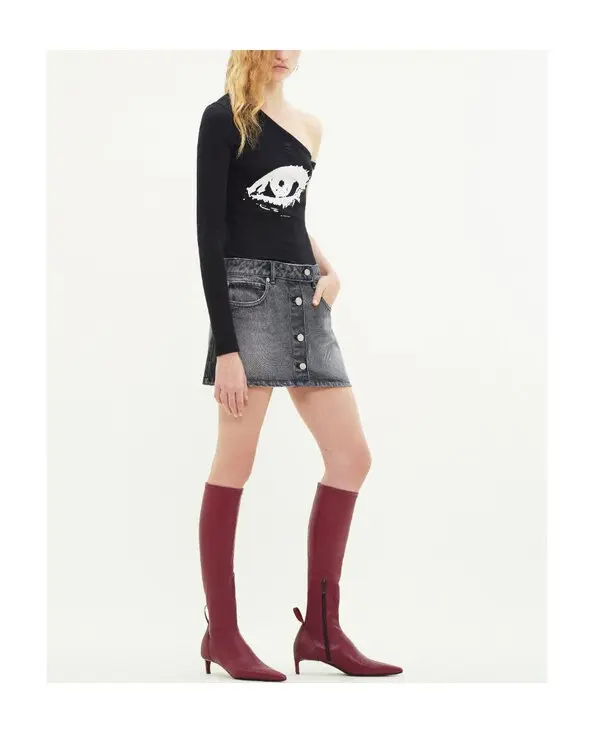 COURREGES Denim Trucker Mini Skirt