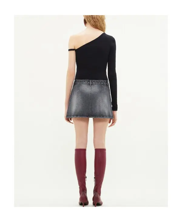 COURREGES Denim Trucker Mini Skirt