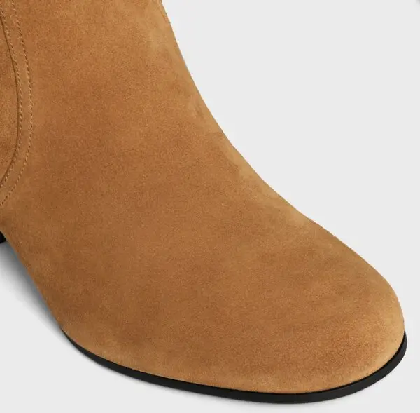 Celine Les Bottes Triomphe High Boot In Suede Calfskin - Brown
