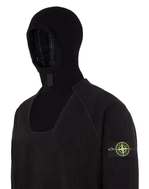 Stone Island Knitted Panel Cotton-blend Hoodie
