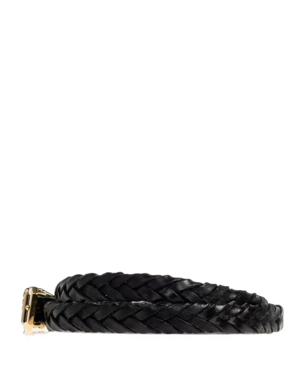 Etro Braided Leather Belt With Buckle Closure