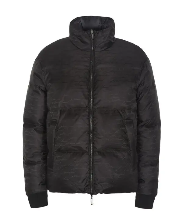 Emporio Armani Logo-print Padded Jacket - Black