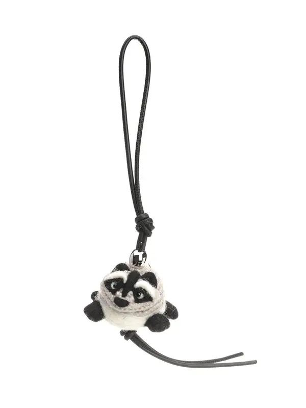 Loewe Raccoon Felt Charm - Grey