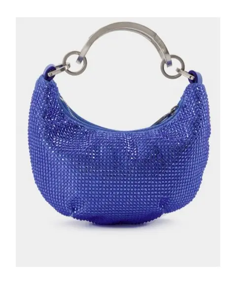 Off-White Embellished Logo Detailed Clutch Bag - Blue
