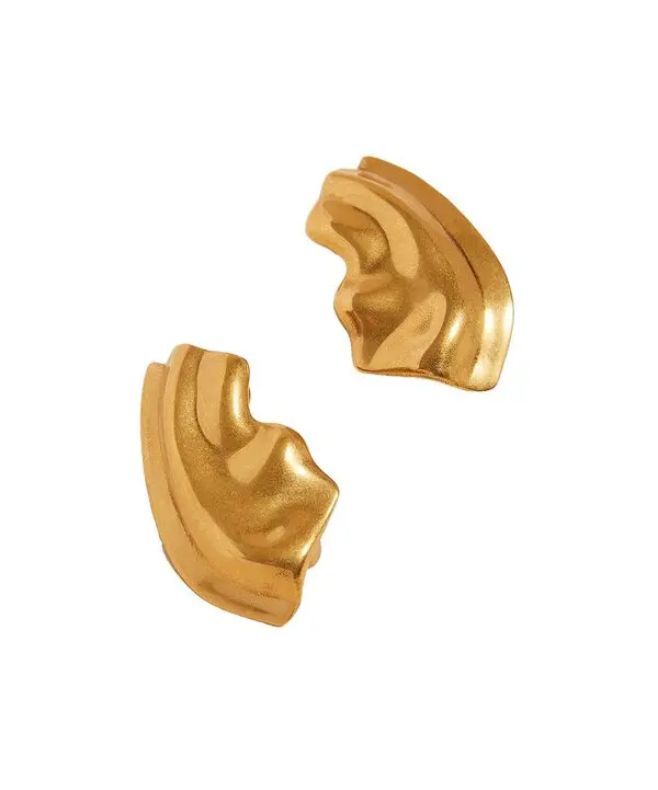Khaite Nail And Button Earrings - Antique Gold