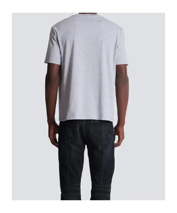 Balmain Logo Printed Crewneck T-shirt - Grey