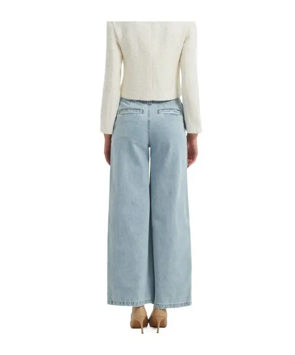 Marissa Chiara Pearl Embellished Wide Leg Jeans