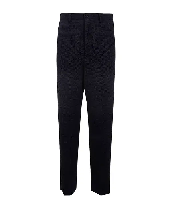 Giorgio Armani Textured Tapered Trousers - Black