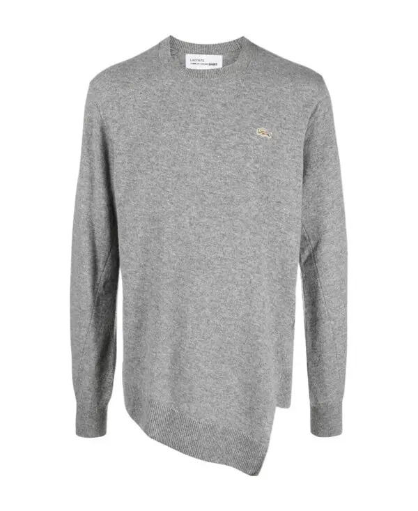 Comme Des Garçons X Lacoste Asymmetric Hem Crewneck Jumper - Gray