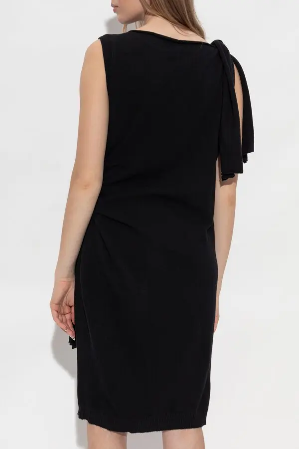 Moschino Sleeveless Dress With Tie Waist And Asymmetrical Shoulder Ties