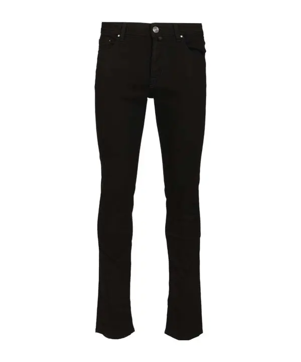Jacob Cohen Slim Fit Jeans With Logo Patch - Black