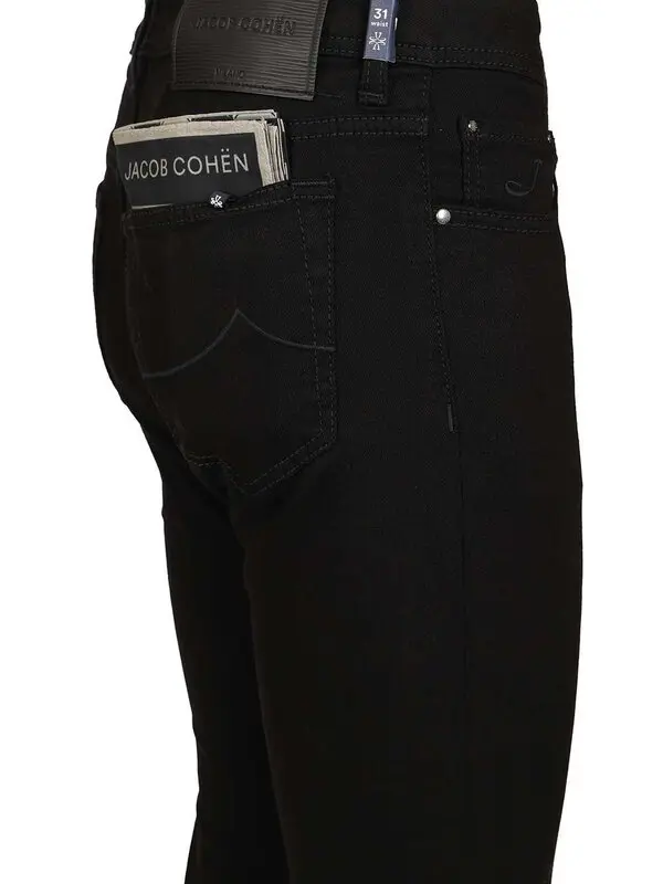 Jacob Cohen Slim Fit Jeans With Logo Patch - Black