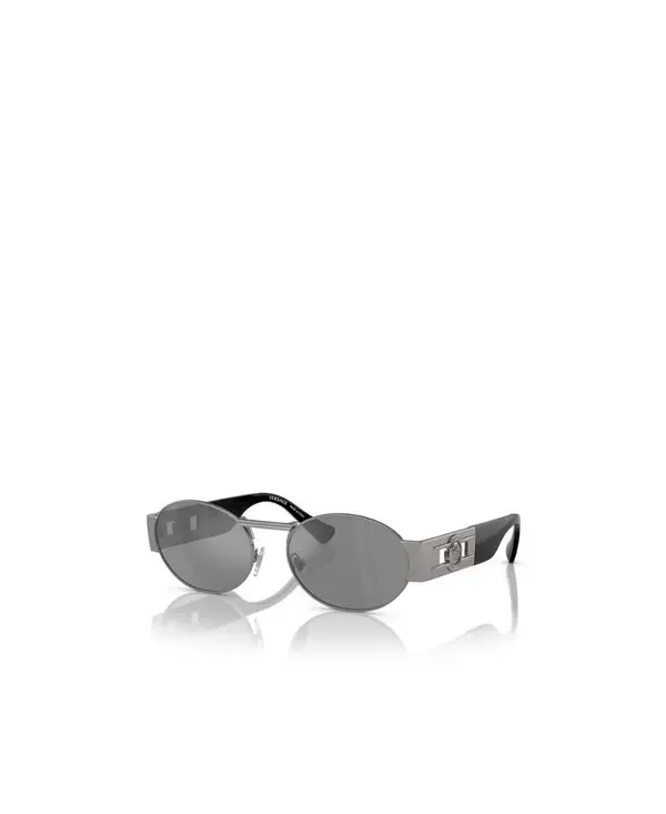 Versace Oval Sunglasses With Logo Detail - Gray