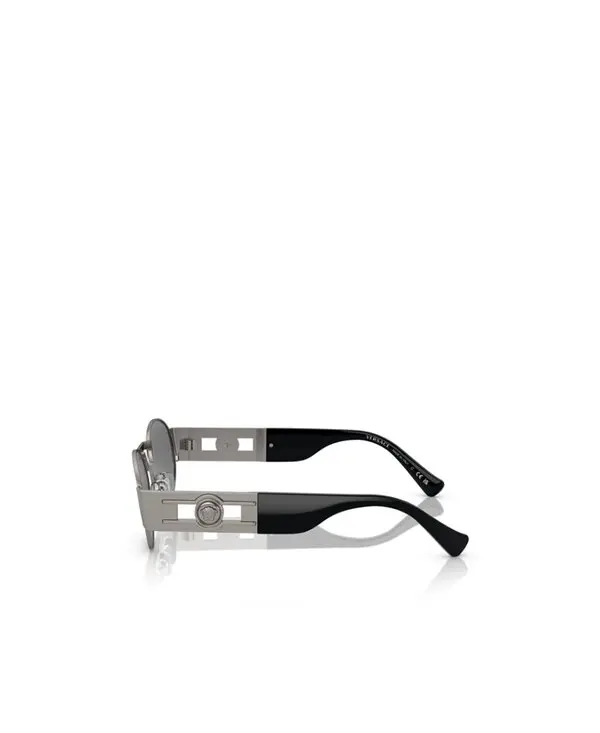 Versace Oval Sunglasses With Logo Detail - Gray