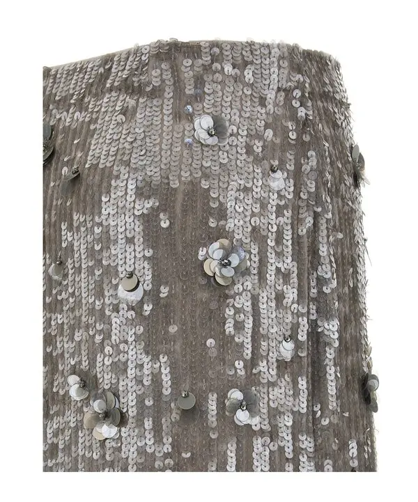 P.a.r.o.s.h Sequin Embellished Midi Skirt - Gray