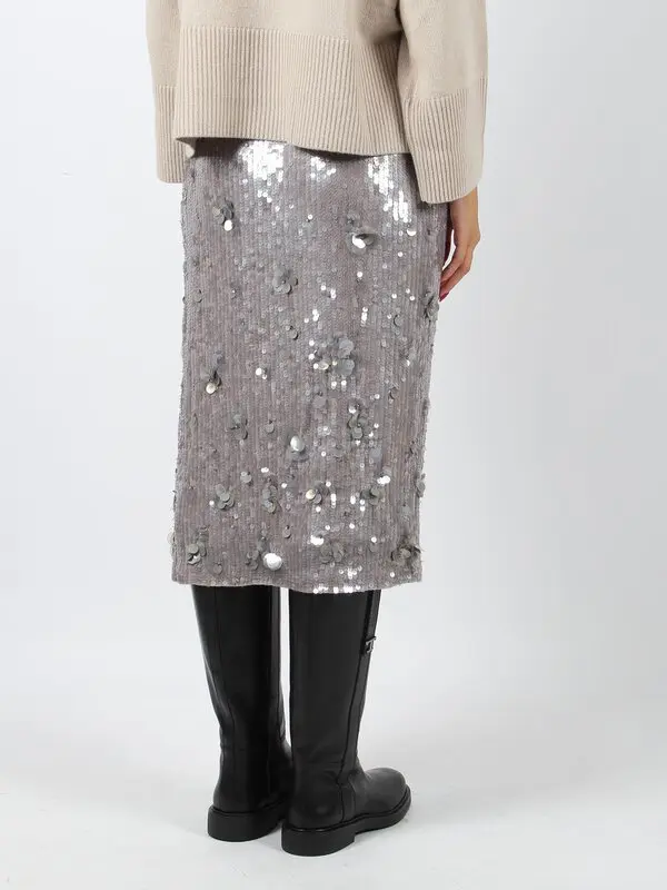 P.a.r.o.s.h Sequin Embellished Midi Skirt - No