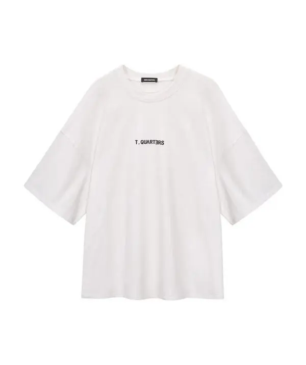THREE QUARTERS Logo T-shirt With Round Neck Profile