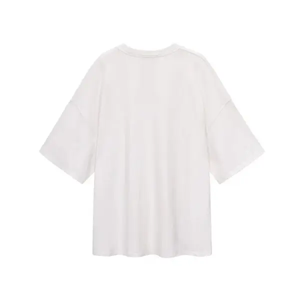 THREE QUARTERS Logo T-shirt With Round Neck Profile