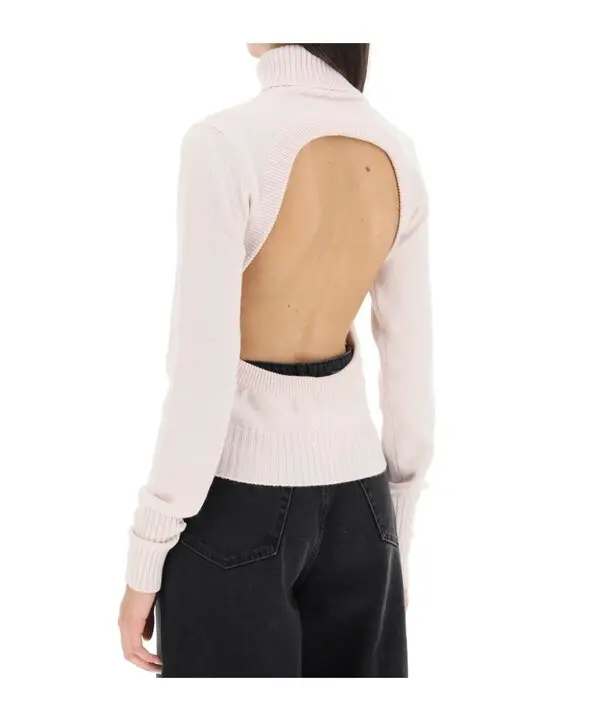 MAISON MARGIELA High Neck Sweater With Back Cut-out Detail - Pink