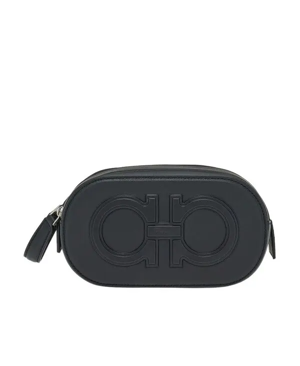 FERRAGAMO Gancini Logo Clutch - Black