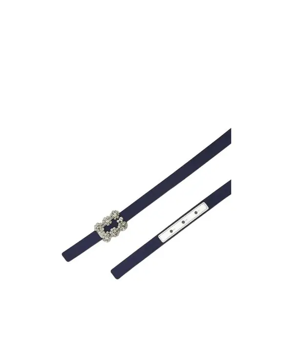 ROGER VIVIER Efflorescence Satin Belt - Blue
