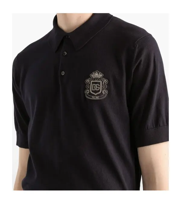 Dolce & Gabbana Dolce Gabbana Heraldic Patch Polo Shirt - Blue