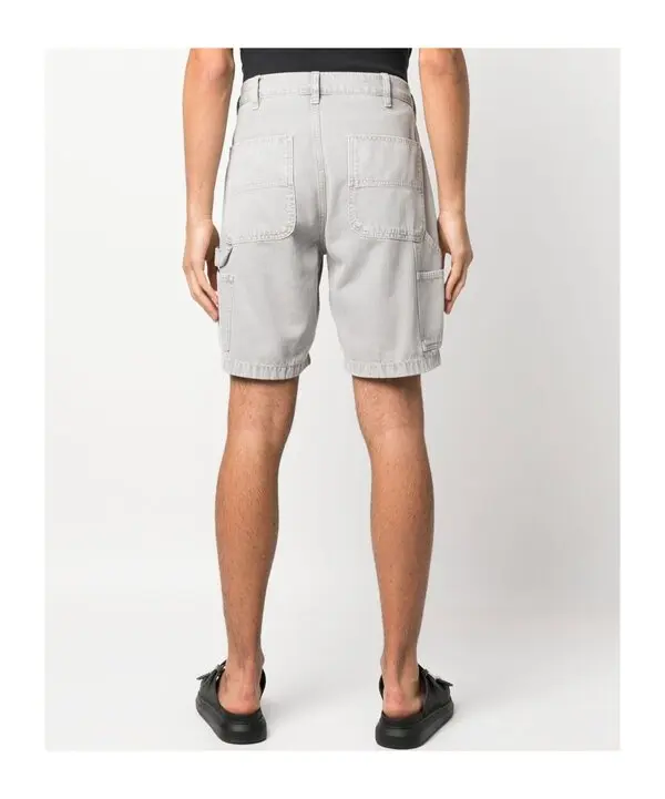 Moschino Belted Denim Shorts - Gray