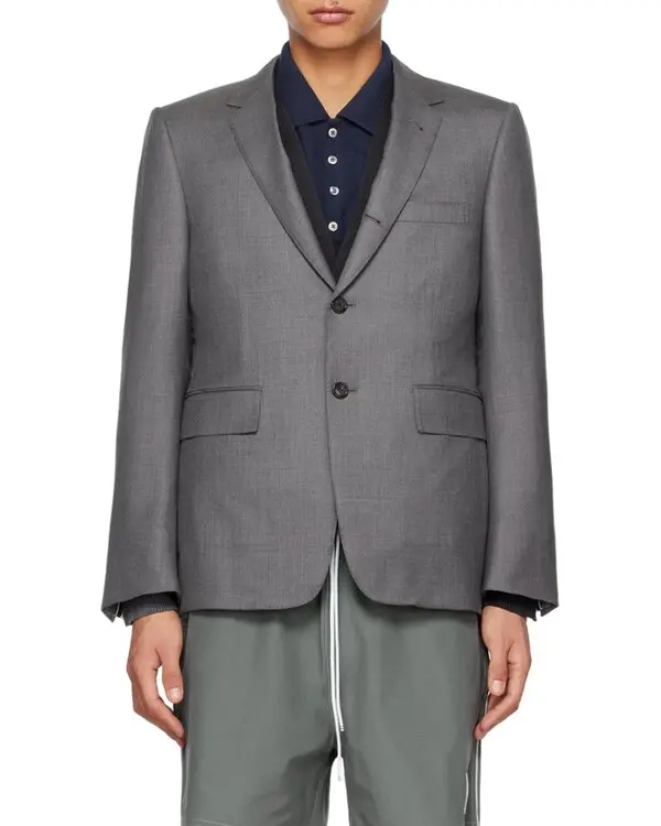 Thom Browne Super 120s Single-breasted Tailored Blazer - Medium Gray