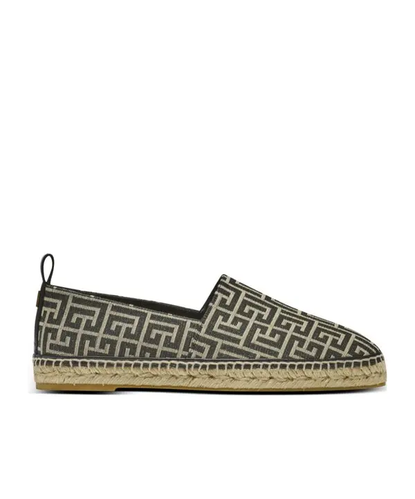 Balmain Monogram Jacquard Espadrilles - Green