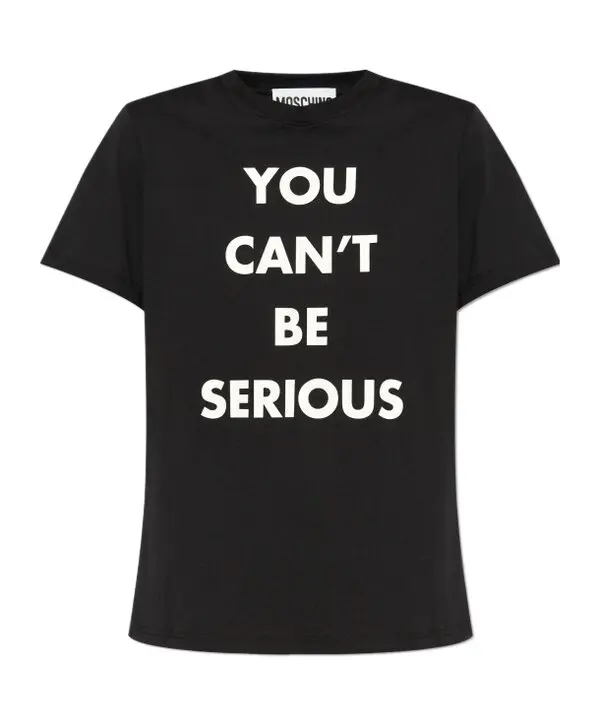 Moschino Slogan Print Crewneck T-shirt