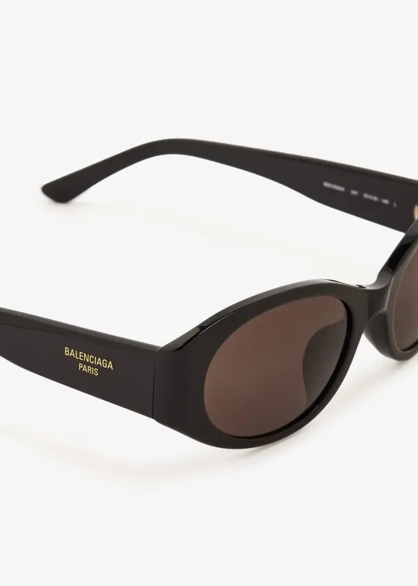 Balenciaga Tuesday Oval Frame Sunglasses - Black