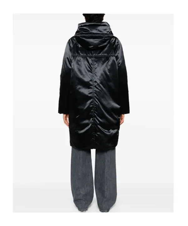 FAY Shiny Down Jacket With Drawstring Hood And Snap Closure