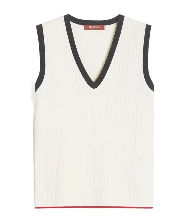 Max Mara Ribbed V-neck Tank Top - White