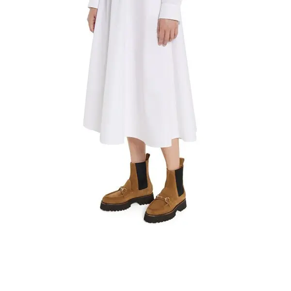 Gucci Ankle Boots With Horsebit Detailing - Light Brown