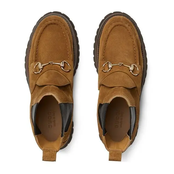 Gucci Ankle Boots With Horsebit Detailing - Light Brown