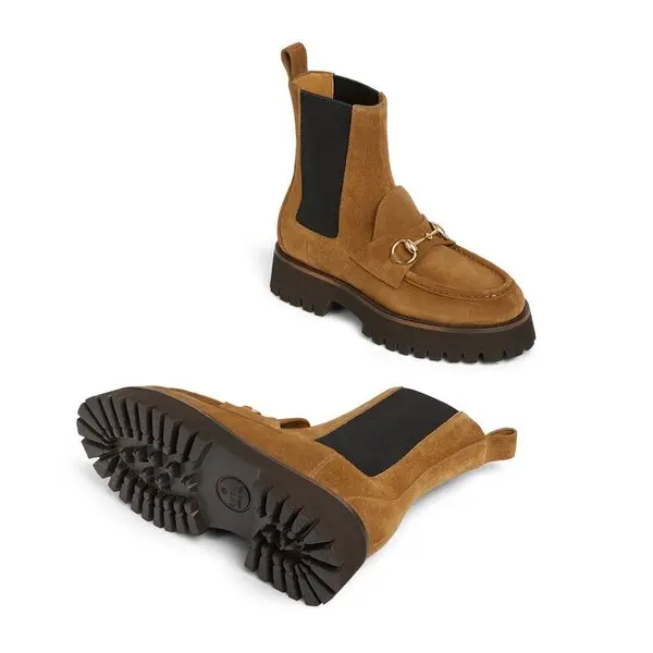 Gucci Ankle Boots With Horsebit Detailing - Light Brown